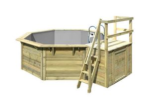 4010090487984 - Gartenpool-Set »Modell 1« inkl Terrasse - Grau - Edelstahl