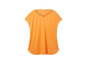 4066887119316 - Große Größen Shirt mit weitem Ausschnitt aus Viskose orange Gr46