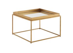 4251757711909 - Finebuy - Couchtisch Glas Metall 60x60x41 cm Sofatisch Gold Verspiegelt Design Wohnzimmertisch Quadratisch Kleiner Kaffeetisch Modern Spiegelglas