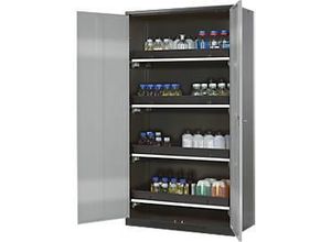 4054923054110 - Chemikalienschrank Asecos CS-CLASSIC Flügeltür 4 Auszugswannen 1055x520x1950 mm silber