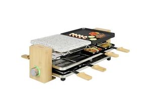 8712836974999 - Pure 8 Raclette Antihaftbeschichtung 8 Pfännchen Schwarz Stein Bambus