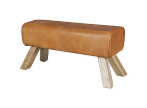 4250950266940 - FineBuy Design Sitzhocker FB45549 Holz 90x30x43 cm Modern Garderobenbank Leder