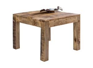 4250950267046 - Couchtisch Massiv-Holz 60 x 60 x 47 cm Beistelltisch Wohnzimmer Wohnzimmertisch Klein Ablagetisch Hellbraun Quadratisch Holztisch Lounge-Tisch