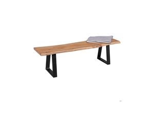 4250950260269 - Finebuy - Massive Sitzbank 180 cm gaya Ohne Lehne Baumkante Akazie Massivholz Küchenbank Massiv Holz Holzbank Esszimmer Bank Baumstamm Essbank