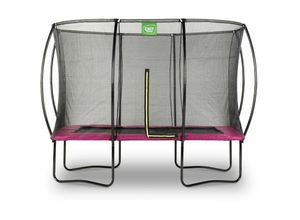 8719743250345 - Exit Toys Trampolin Silhouette Rechteckig 214x305 cm + Sicherheitsnetz rosa