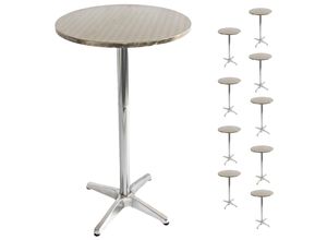 4057651102917 - 10er-Set Alu-Stehtisch Bistrotisch höhenverstellbar 70 110cm Ø=60cm ~ klappbar Fuß mit Betoneinguss