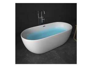 4062048007997 - TroniTechnik® Freistehende Badewanne SIFNOS Maße ca 170 x 80 x 58cm Wanne - Füllmenge 195 Liter aus Acryl mit Siphon