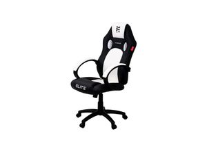 4056551044341 - ELITE Gaming-Stuhl EXODUS Armpolster 45-55cm Sitzhöhe extrabreite Sitzfläche Wippmechanik MG100 (Schwarz Weiß)