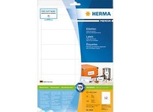 4008705086288 - HERMA Adressetiketten 8628 Weiß Rechteckig 97 x 423 mm 10 Blatt à 12 Etiketten