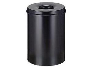 8713631001873 - Abfallsammler für den Innenbereich Volumen 30 l selbstlöschender Deckel Ø 335 x H 470 mm Stahl pulverbeschichtet schwarz schwarz