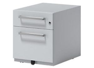 5020073838411 - BISLEY Rollcontainer Note™ mit 1 Hängeregistratur 1 Universalschublade HxBxT 495 x 420 x 565 mm mit Griff lichtgrau