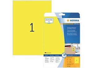 4008705044219 - HERMA 4421 Multifunktionsetiketten SuperPrint Gelb DIN A4 210 x 297 mm Rechteckig 25 Etiketten pro Packung