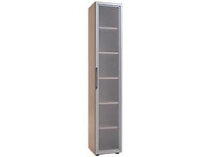 4038933075631 - Geramoebel Aktenschrank Speed Office 5 Fachböden 2 Glastüren Griff links Lichtgrau 400 x 420 x 2160 mm