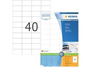 4008705046107 - HERMA Etiketten Premium A4 525x297 mm weiß Papier matt 8000 St - Weiß - Rechteck - Dauerhaft - Papier - Matte - Laser Inkjet