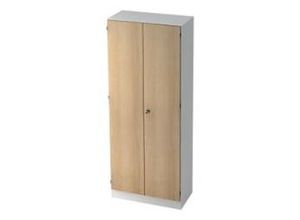 4032062165980 - Flügeltürenschrank Melaminharzbeschichtete Spanplatte 5 Fachböden Abschließbar 800 x 420 x 2004 mm Eiche Braun Weiß