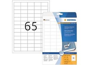 4008705042123 - HERMA Ablösbare Etiketten A4 381x212 mm weiß Movables ablösbar Papier matt 1625 St - Weiß - Selbstklebendes Druckeretikett - A4 - Papier - Laser Inkjet - Entfernbar