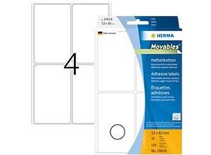 4008705106184 - HERMA Vielzwecketiketten 52x82 mm weiß Movables ablösbar Papier matt 128 St - Weiß - Abgerundetes Rechteck - Papier - Deutschland - 52 mm - 82 mm