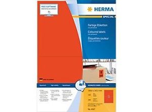 4008705045674 - HERMA Farbige Etiketten 4567 Rot Rechteckig 199 x 143 mm 100 Blatt à 2 Etiketten