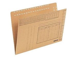 4002432410231 - Einstellmappen 2430 Vertikal DIN A4 Mit Organisationsdruck 250 g m2 Naturbraun 100% Recycelter Natron-Karton 315 x 23 cm 100 Stück