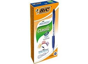 0070330136700 - BIC Atlantis Classic Kugelschreiber Blau Mittel 04 mm Nachfüllbar 12 Stück