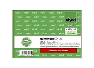 4004360828232 - Quittungsformulare DIN A6 Quer 2x50 Blatt Selbstdurchschreibend Mit Sicherheitsdruck