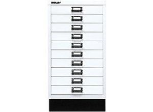 5020073740462 - - Büro-Schubladenschrank BxTxH 349x432x670 mm 10 Schubladen 51 mm din A3 Sockel 80 mm hoch verkehrsweiß