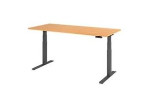 4032062185889 - Schreibtisch Basic VXDKB19 6 G höhenverstellbar 64-129cm (H) rechteckig buche   graphit 4032062185889 Hammerbacher