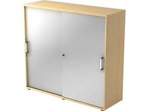 4032062131534 - Schiebetürenschrank Spanplatte 2 Fachböden abschließbar 1200 x 400 x 1100 mm Ahorn Braun Silber