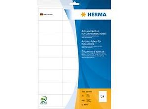 4008705044431 - HERMA Adressetiketten für Schreibmaschinen A4 70 x 36 mm weiß permanent haftend