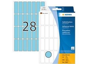 4008705023634 - HERMA Mulrifunktionsetiketten 2363 Blau Rechteckig 13 x 40 mm 32 Blatt à 28 Etiketten