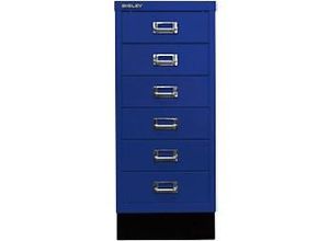 5020073725643 - Schubladenschrank MultiDrawer? 29er Serie L296S839 Stahl 6 Schubladen (Vollauszug) A4 278 x 67 x 38 cm mit Sockel blau 50