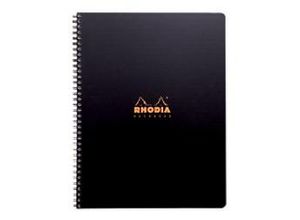 3037921199008 - Rhodia Notizbuch DIN A4+ Kariert Spiralbindung PP (Polypropylen) Schwarz Perforiert 160 Seiten 80 Blatt