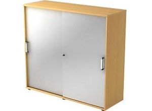 4032062131756 - Schiebetürenschrank Spanplatte 2 Fachböden abschließbar 1200 x 400 x 1100 mm Buche Braun Silber