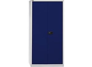 5020073726114 - BISLEY Stahlschrank Universal E722A03G505 lichtgrau oxofordblau 914 x 400 x 1806 cm aufgebaut