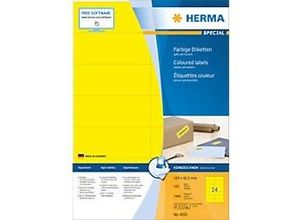 4008705045551 - HERMA Farbige Multifunktionsetiketten 4555 Gelb Rechteckig 105 x 42 mm 100 Blatt à 14 Etiketten