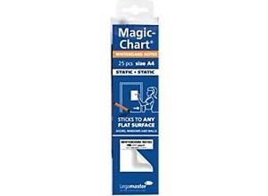 8713797081276 - Magic Charts Legamaster für Whiteboards blanko selbstklebend & beschreibbar inkl Boardmarker L 200 x B 300 mm 100 % recyclingfähig Polypropylen weiß 25 Blatt