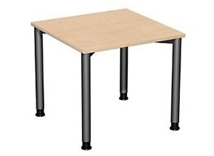 4038933002828 - Flex höhenverstellbarer Schreibtisch buche anthrazit rechteckig 4-Fuß-Gestell grau 800 x 1800 cm