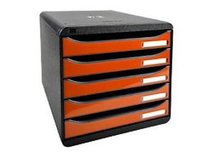 9002493423619 - Schubladenbox mit 5 Schubladen Big Box Plus Kunststoff Glänzend Schwarz Orange 278 x 347 x 271 cm