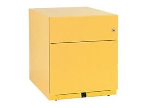 5020073811810 - BISLEY Rollcontainer Note™ mit 1 Hängeregistratur 1 Universalschublade HxBxT 495 x 420 x 565 mm mit Griffleiste gelb