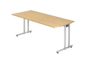 4032062028308 - HAMMERBACHER NS19 Schreibtisch ahorn rechteckig C-Fuß-Gestell silber 1800 x 800 cm