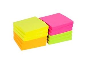 8717868008773 - Haftnotizen 76 x 76 mm Farbig sortiert Neon 12 Blöcke à 100 Blatt