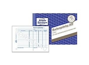 4004182003091 - AVERY Zweckform Kassenformulare Buchungsbeleg Buchungsbeleg A6 50Bl 309 DIN A6 quer 1x 50 Seiten