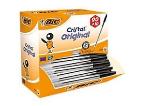 3086123278240 - Kugelschreiber Cristal Value Pack transparent schwarz Mine 04mm Schreibfarbe schwarz Promo 90+10 3086123278240 BIC 90 Stück