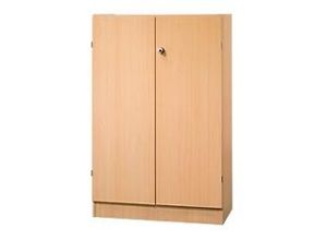 4032062125908 - Schrank Melaminharzbeschichtete Spanplatte 2 Fachböden abschließbar 800 x 420 x 1270 mm Buche Braun