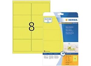 4008705051446 - HERMA 5144   Neon labels A4 991 x 677 mm luminous yellow permanent adhesion