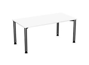 4038933477558 - Flex höhenverstellbarer Schreibtisch weiß anthrazit rechteckig 4-Fuß-Gestell grau 1600 x 800 cm