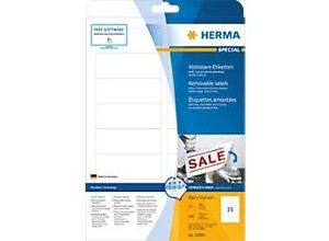 4008705100090 - HERMA Wiederablösbare Etiketten 10009 Weiß Rechteckig 88 x 33 mm 25 Blatt à 56 Etiketten