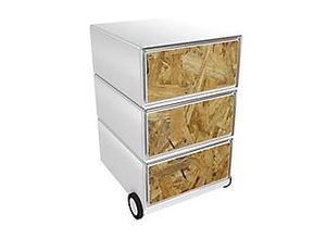 3660141952155 - Rollcontainer easyBox 3 horizontale Schubladen 642x390x436mm PERSO HOLZSPÄNE