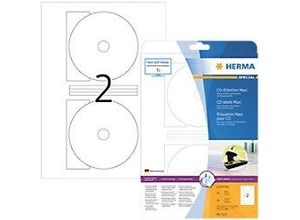 4008705051156 - HERMA SPECIAL A4 CD DVD Etiketten 5115 haftend DIN A4 Weiß 116 x 116 mm 25 Blatt à 2 Etiketten