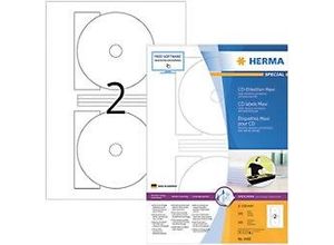 4008705044608 - HERMA SPECIAL A4 CD DVD Etiketten 4460 haftend DIN A4 Weiß 116 x 116 mm 100 Blatt à 2 Etiketten